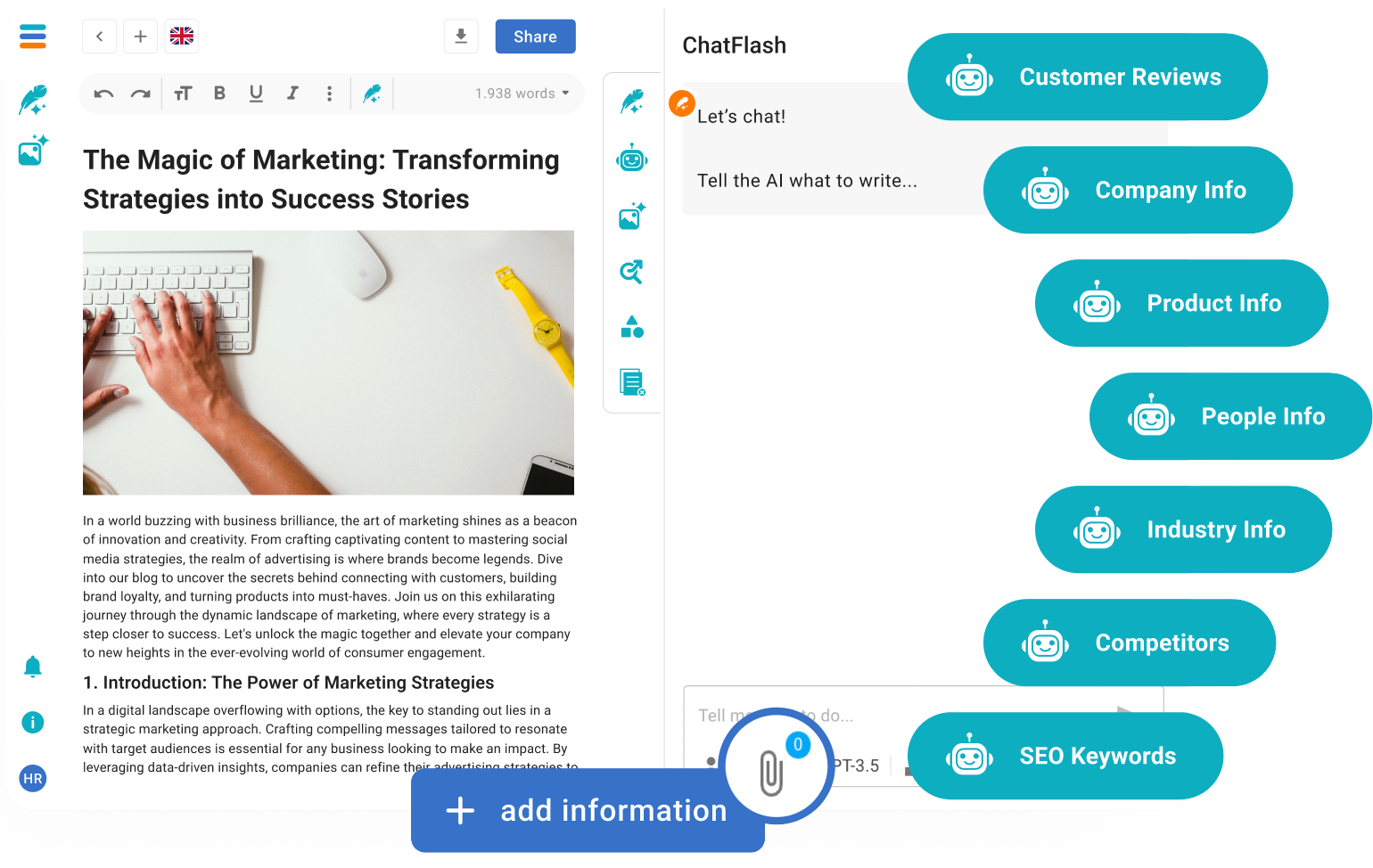 Inspirations and brainstorming with AI - neuroflash