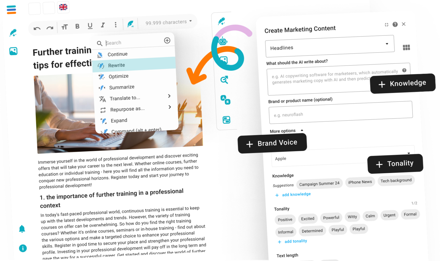 Free AI Text Summarizer - neuroflash