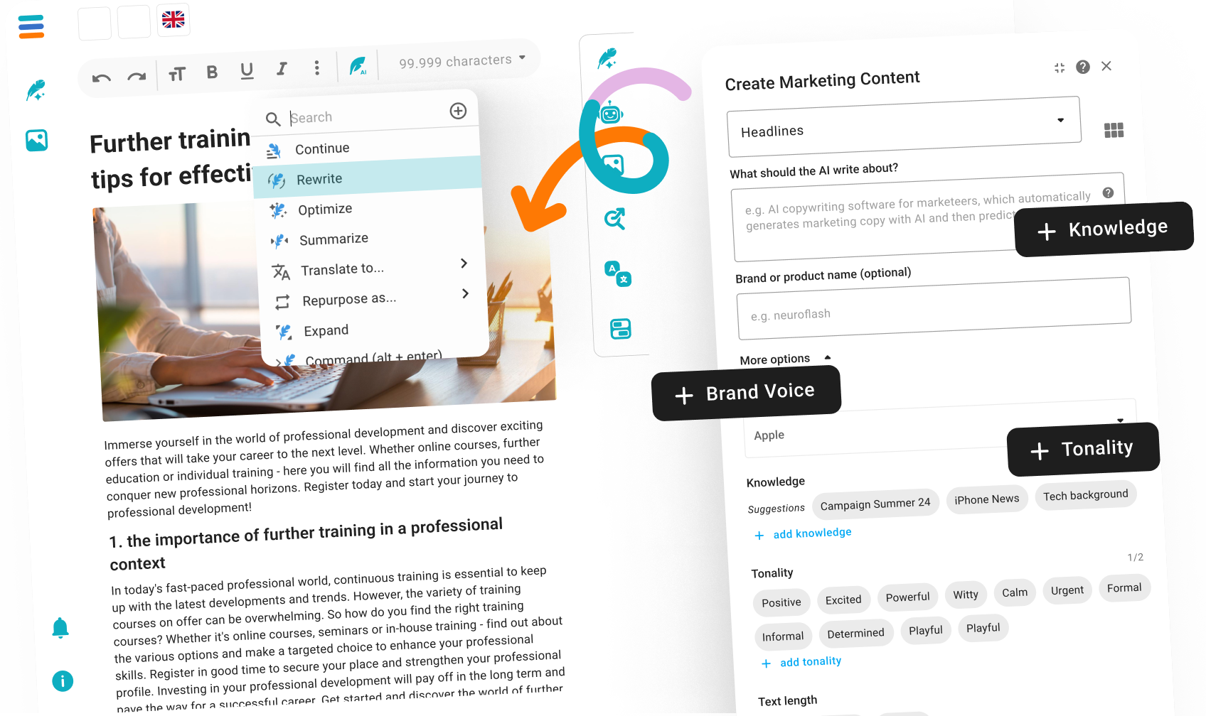 Free AI Text Summarizer - neuroflash